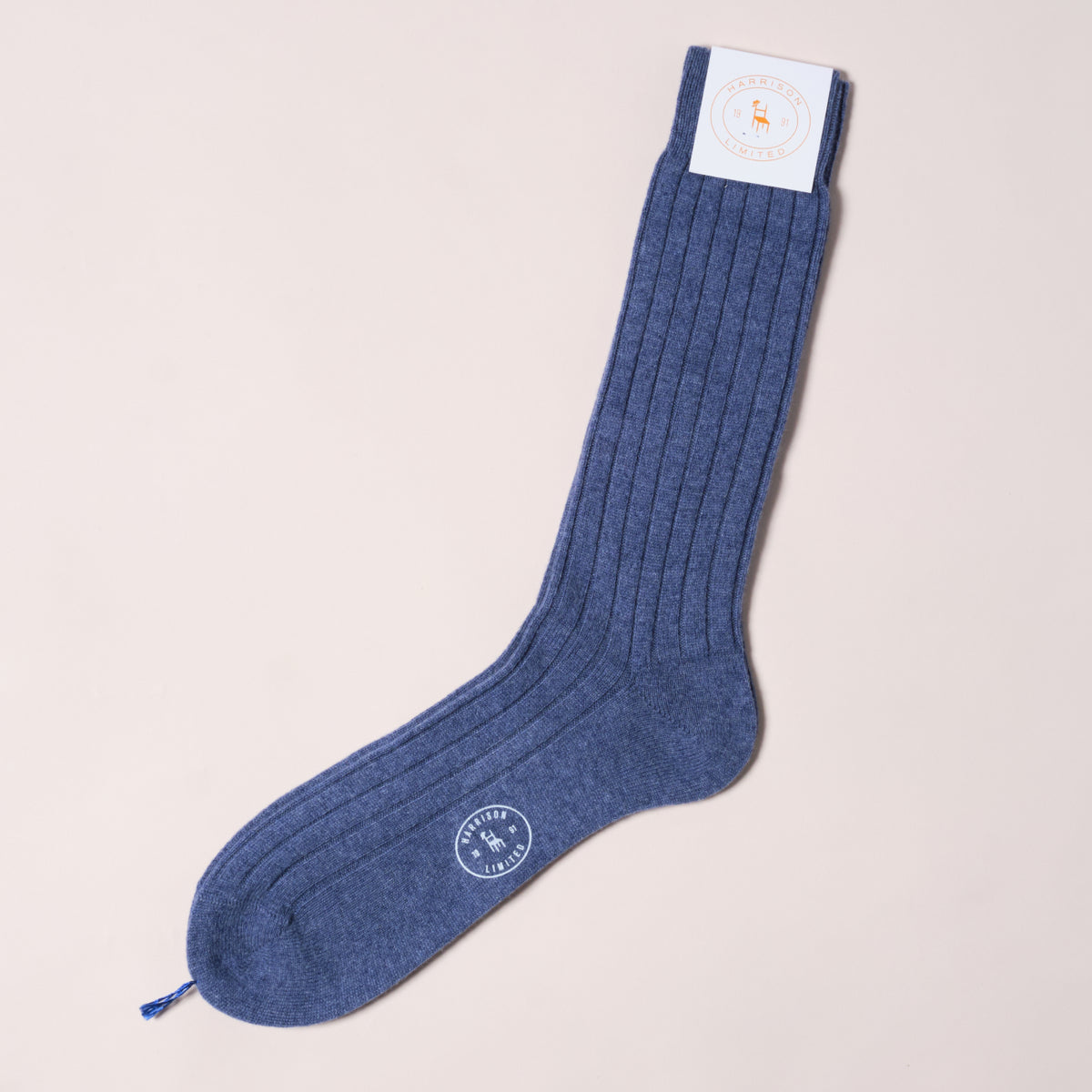 Slate Cashmere Mid Calf Sock by Harrison Limited