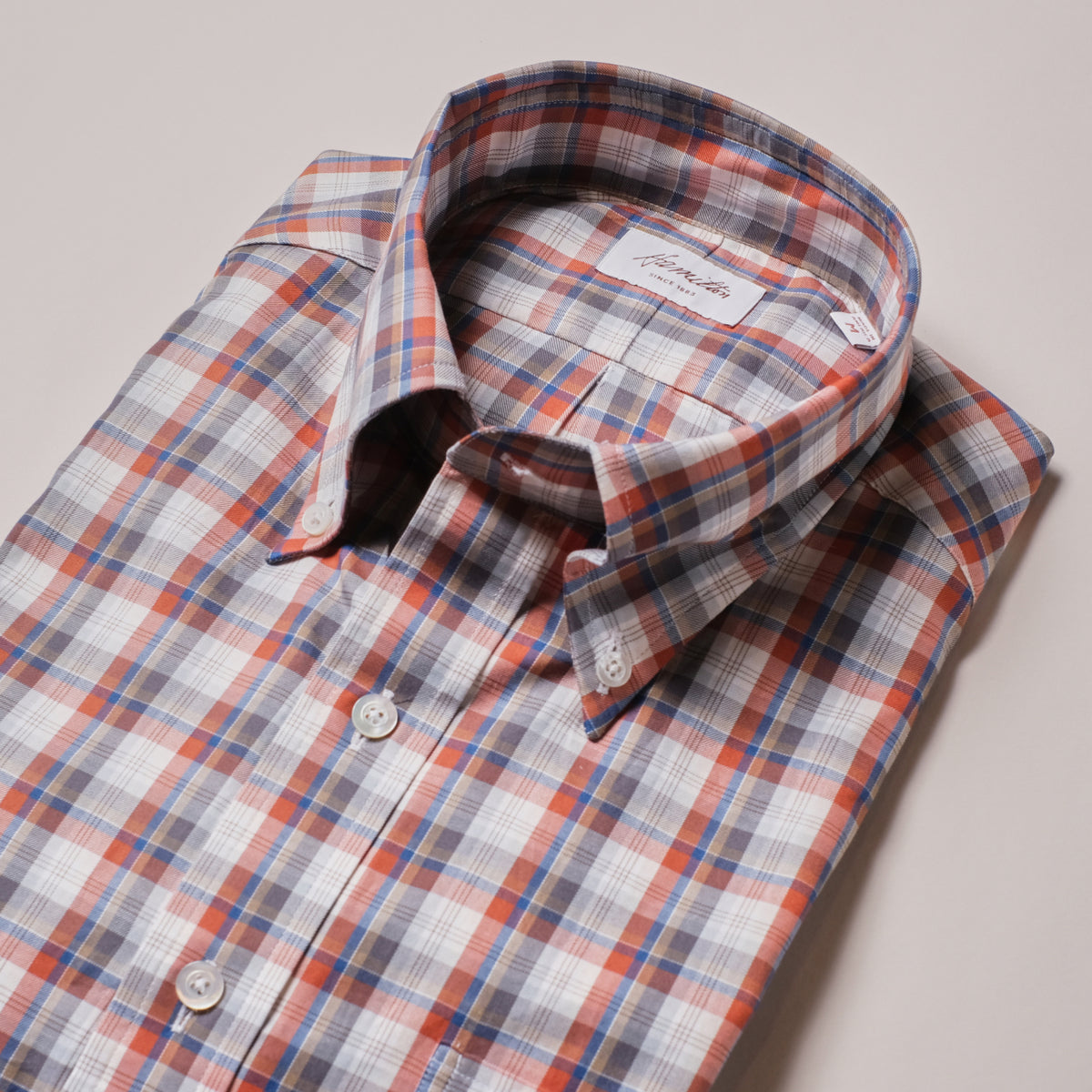Rust & Navy Plaid Twill Sport Shirt by Hamilton Shirts– Harrison Limited