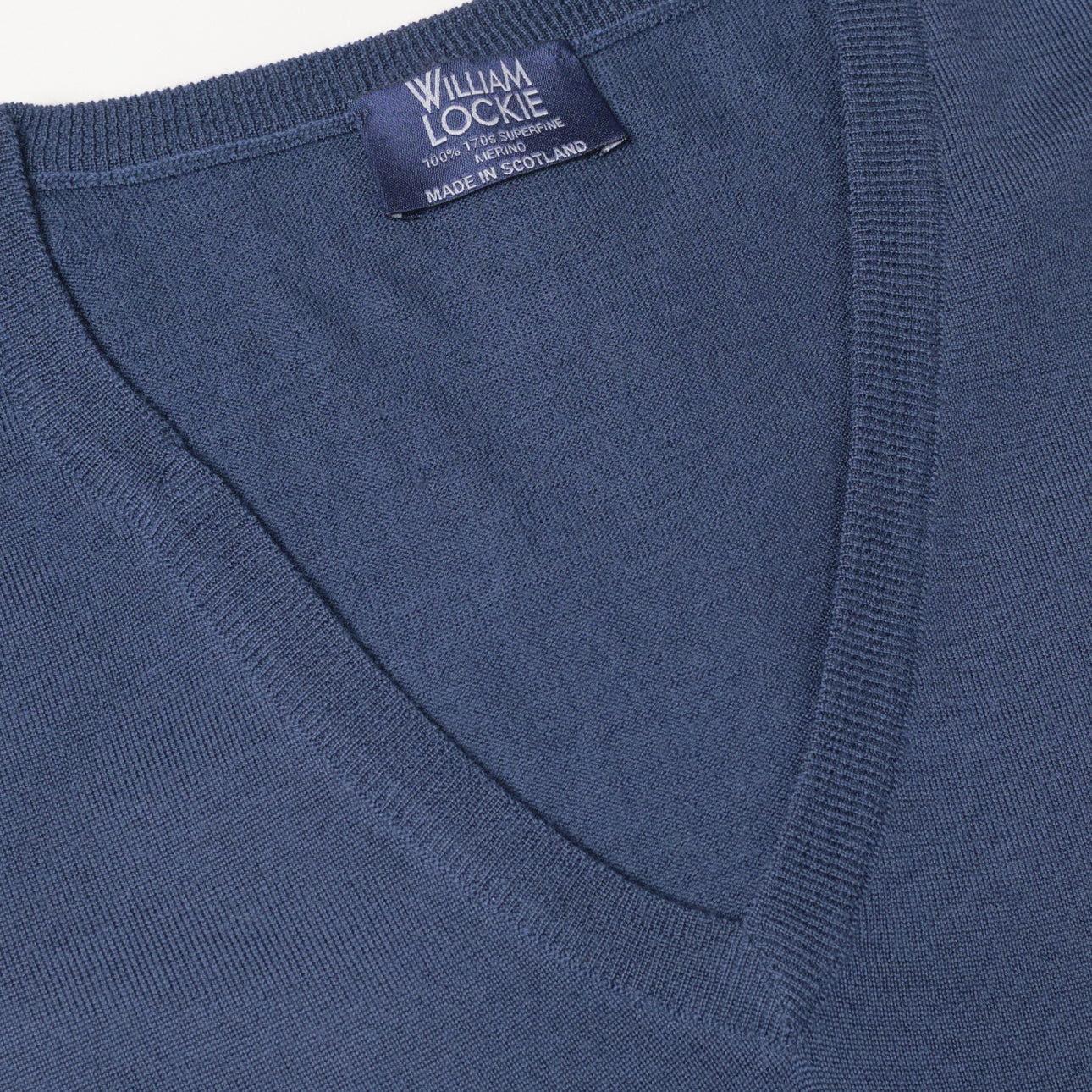 Deep Navy Superfine Merino Vee Neck Sweater by Wm. Lockie– Harrison Limited